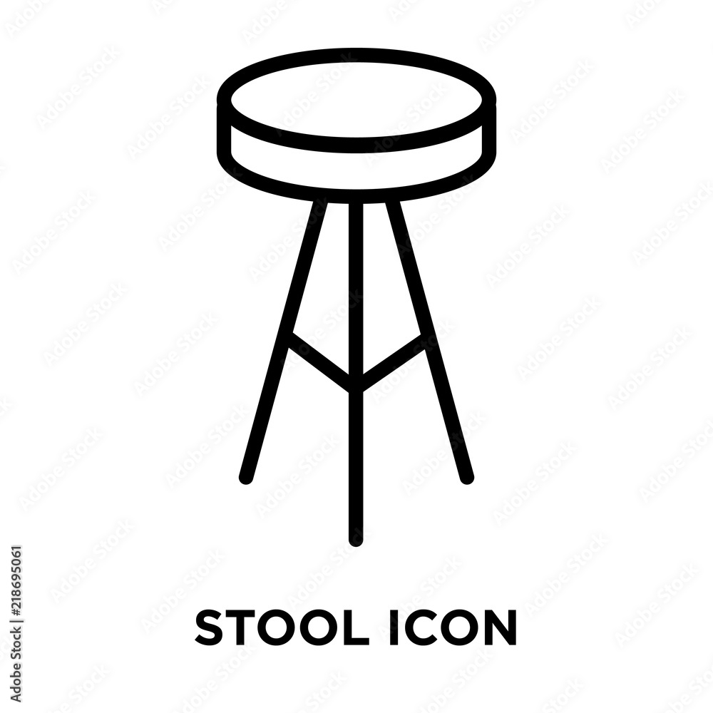 Stool icon vector isolated on white background, Stool sign , linear and ...