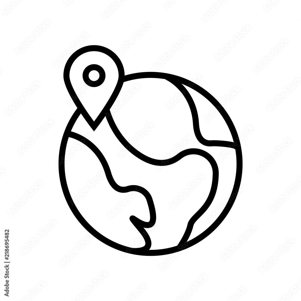 planet earth icon isolated on white background. Modern and editable ...