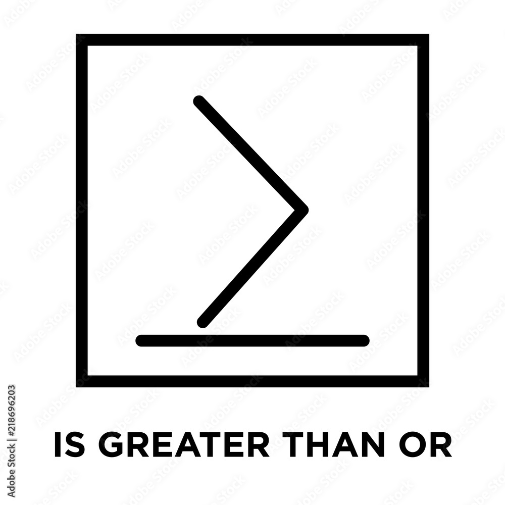 is greater than or equal to icons isolated on white background. Modern ...