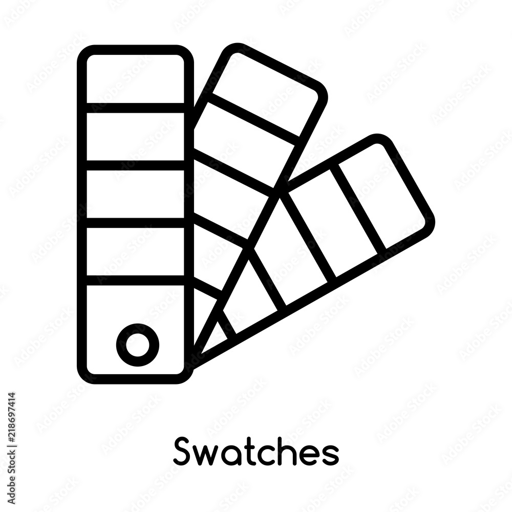 Swatches icon vector isolated on white background, Swatches sign , line ...