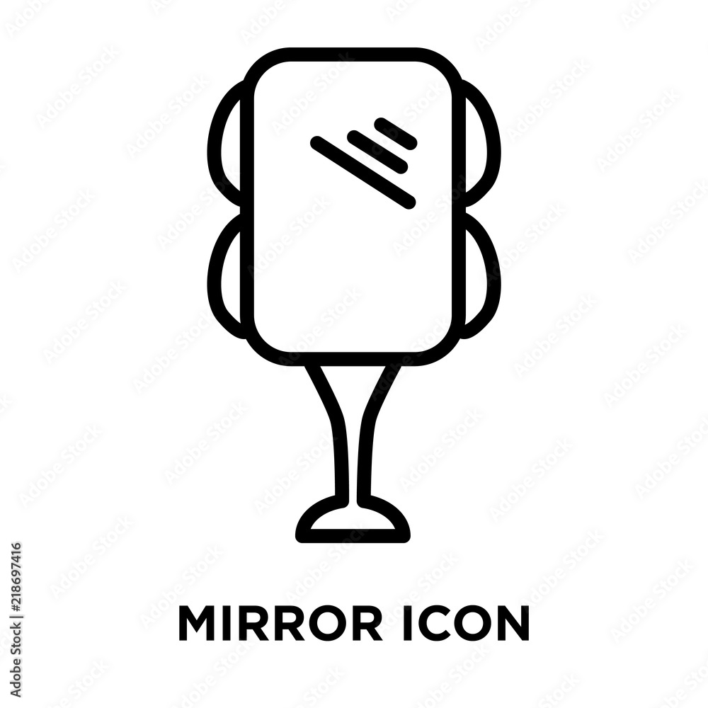 Mirror icon vector isolated on white background, Mirror sign , linear ...
