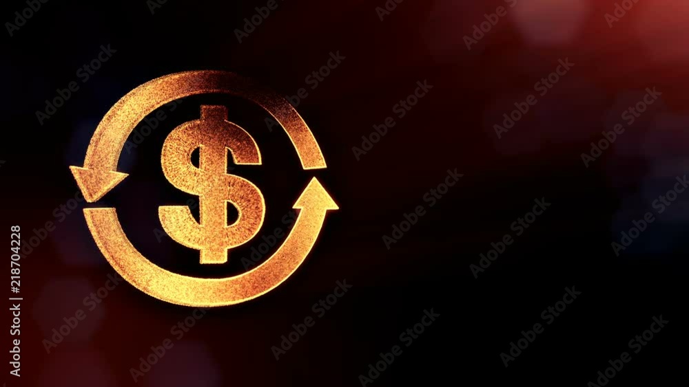 Stockvideon dollar sign in emblem of round arrow. Finance background of ...
