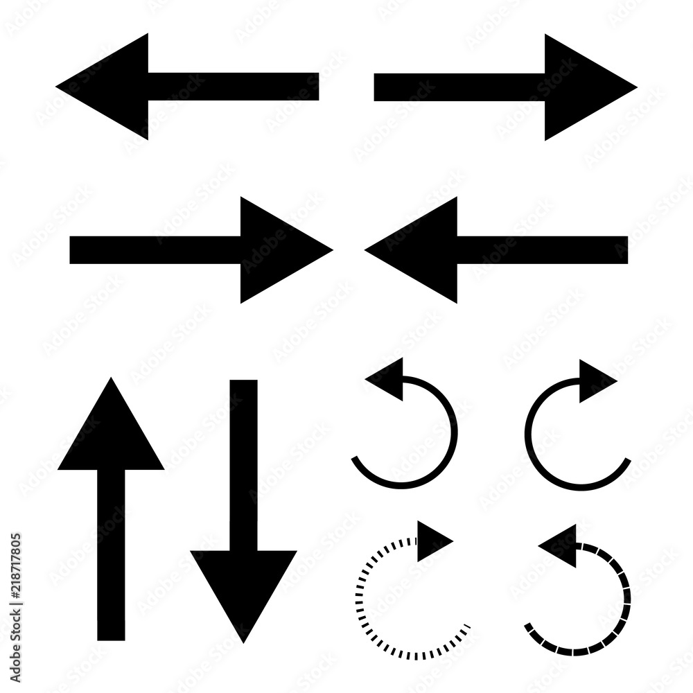 Black arrows. Arrow set, collection of black symbols. Graphic design ...