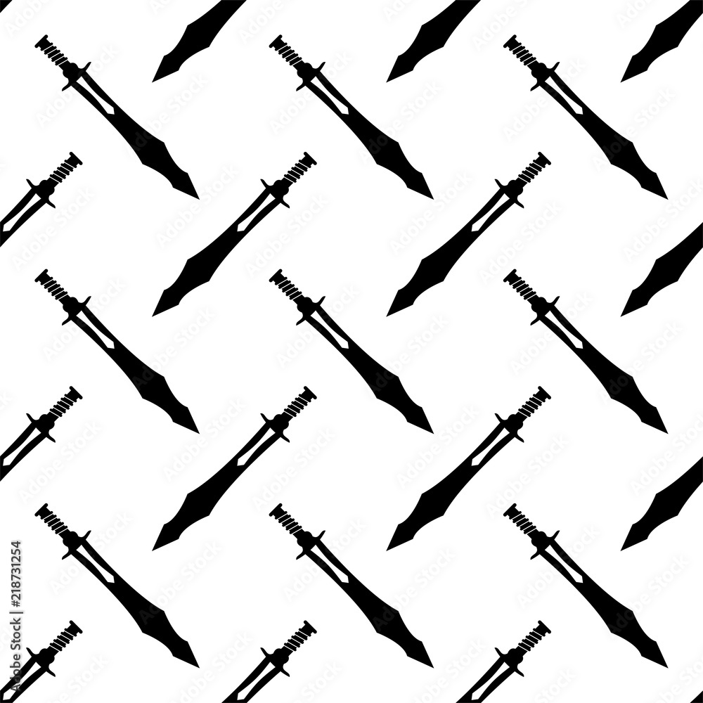 Sword Icon Seamless Pattern, Sword Stock Vector | Adobe Stock