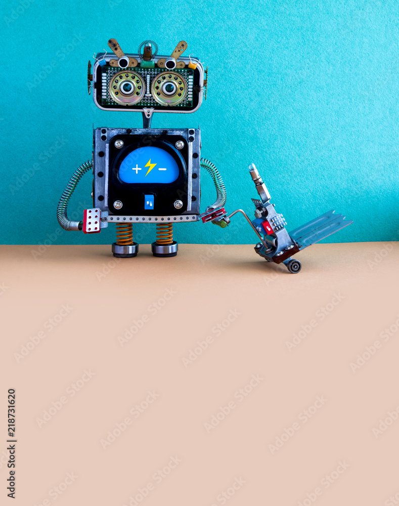 Robot loader with powered pallet jack. Creative design forklift cart ...