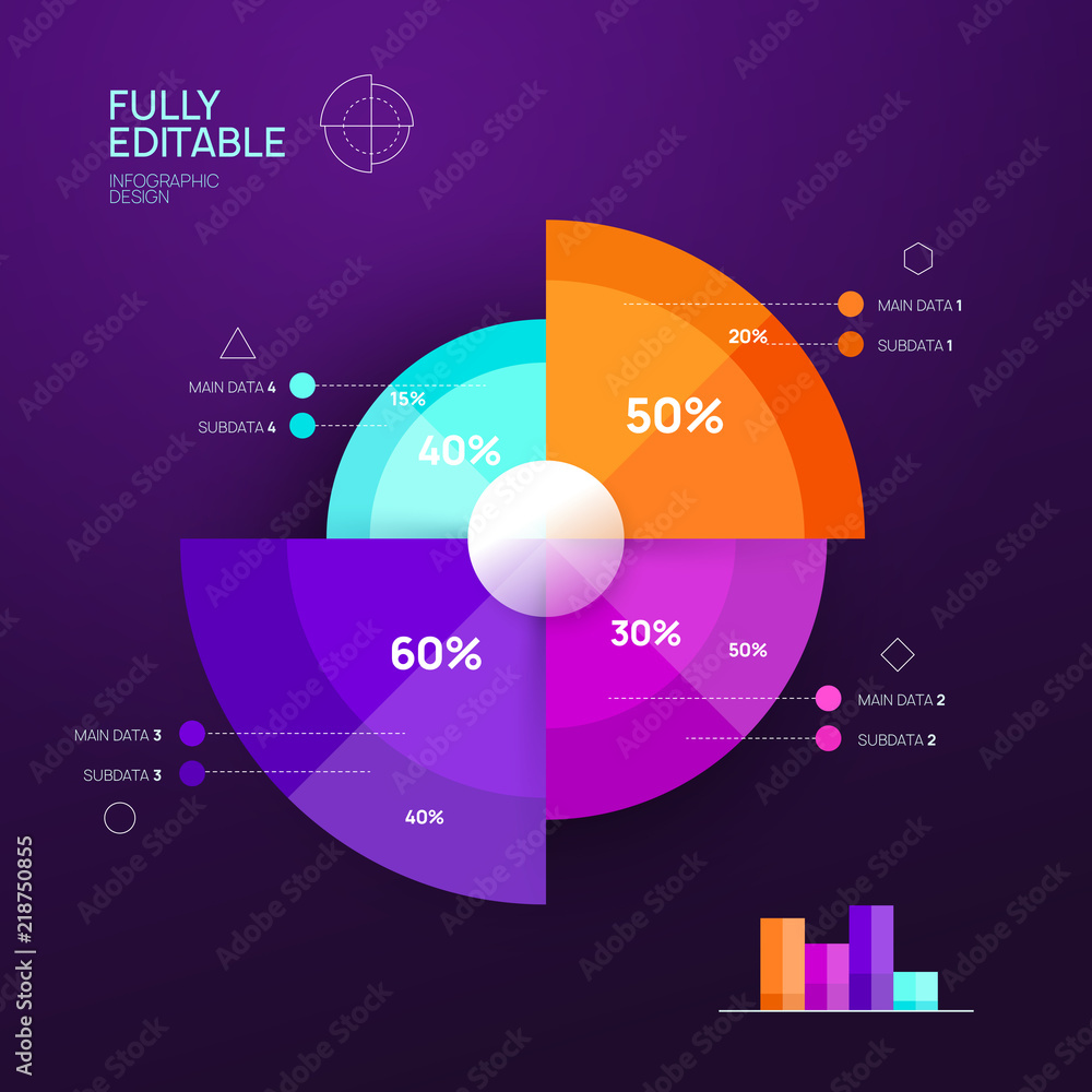 Vector infographic design template. Diagram for data presentation ...
