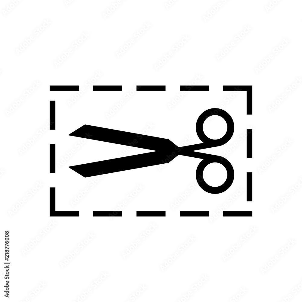 Scissor sign cut here Stock Illustration | Adobe Stock