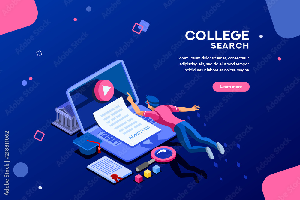 Teaching and research, college infographic. Tutorial online, courses ...