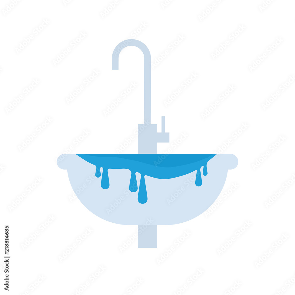 Sink overflowing icon Stock Vector | Adobe Stock
