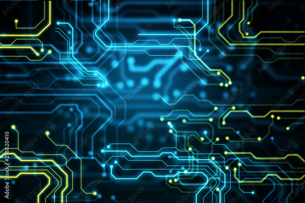 Glowing circuit background Stock Photo | Adobe Stock