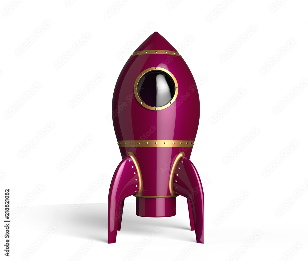 Rocket Violet antique style 60 years on white background Stock ...