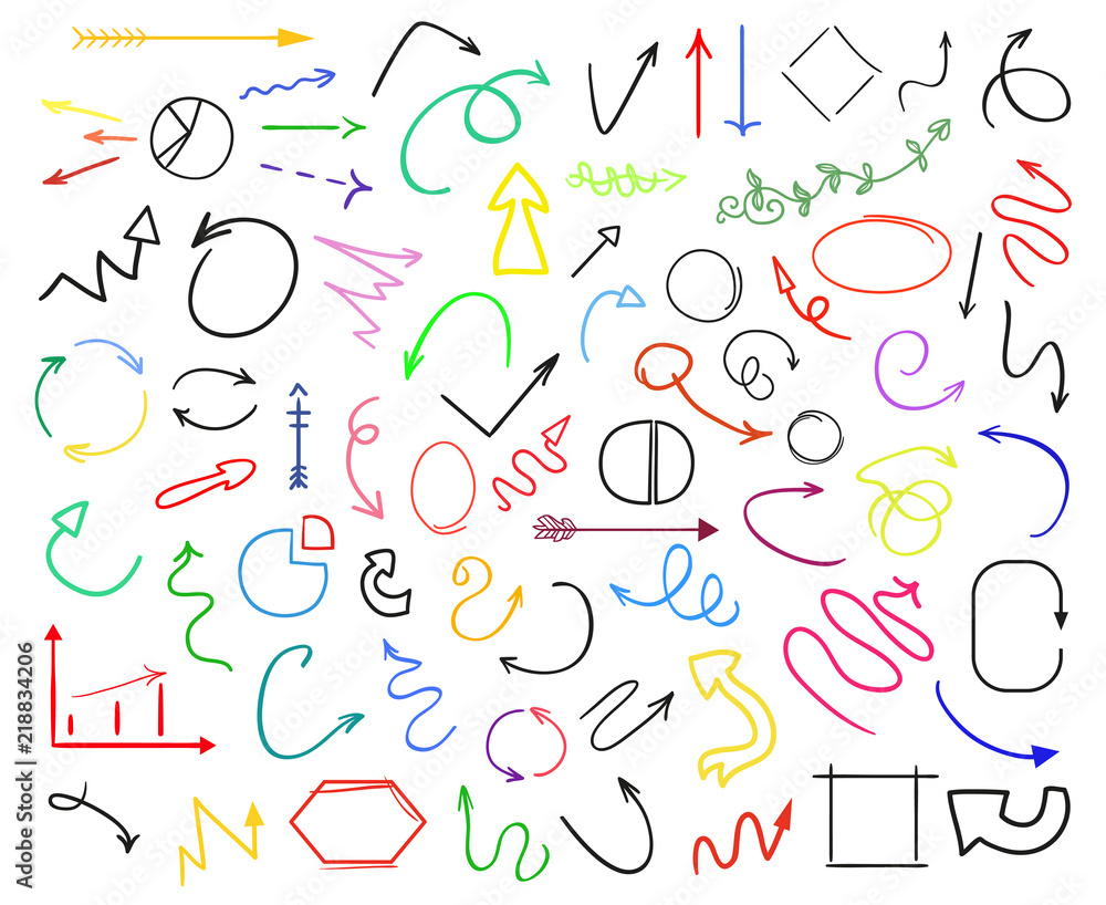 Multicolored infographic elements isolated on white. Set of different ...