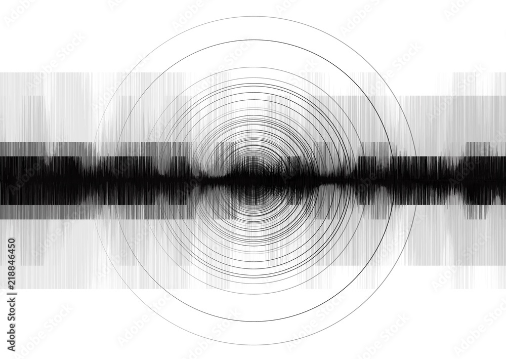 Modern Square Power of Earthquake Wave with Circle Vibration on White ...