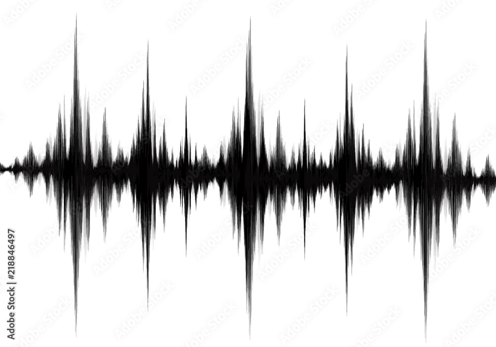 Power of Earthquake Wave with Circle Vibration on White paper ...