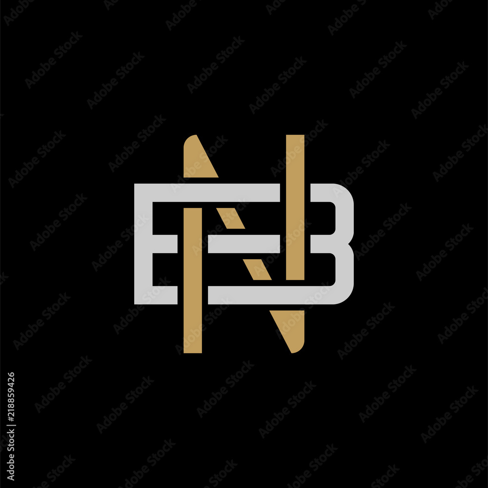 Initial letter B and N, BN, NB, overlapping interlock logo, monogram ...