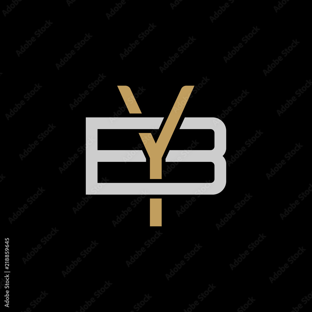 Initial letter B and Y, BY, YB, overlapping interlock logo, monogram ...