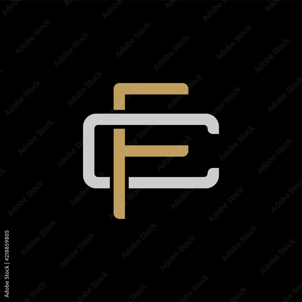 Initial letter C and F, CF, FC, overlapping interlock logo, monogram ...