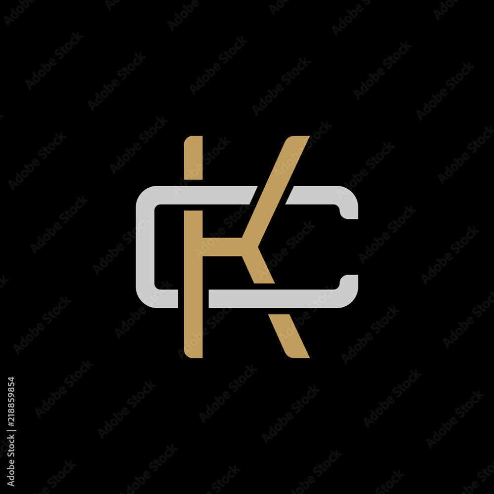 Initial letter C and K, CK, KC, overlapping interlock logo, monogram ...