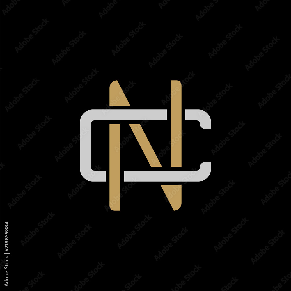 Initial letter C and N, CN, NC, overlapping interlock logo, monogram ...