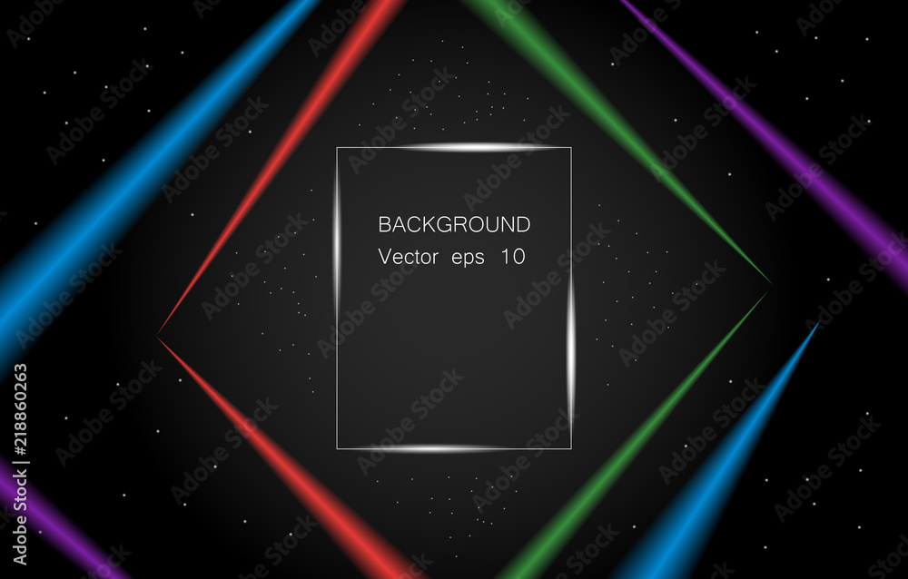 Abstract vector illustration of a geometric rectangle in the center ...