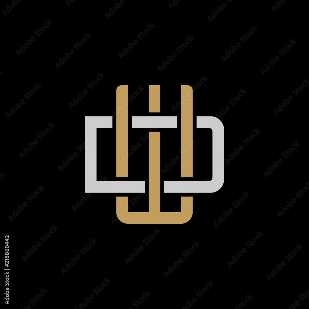 Initial letter D and W, DW, WD, overlapping interlock logo, monogram ...