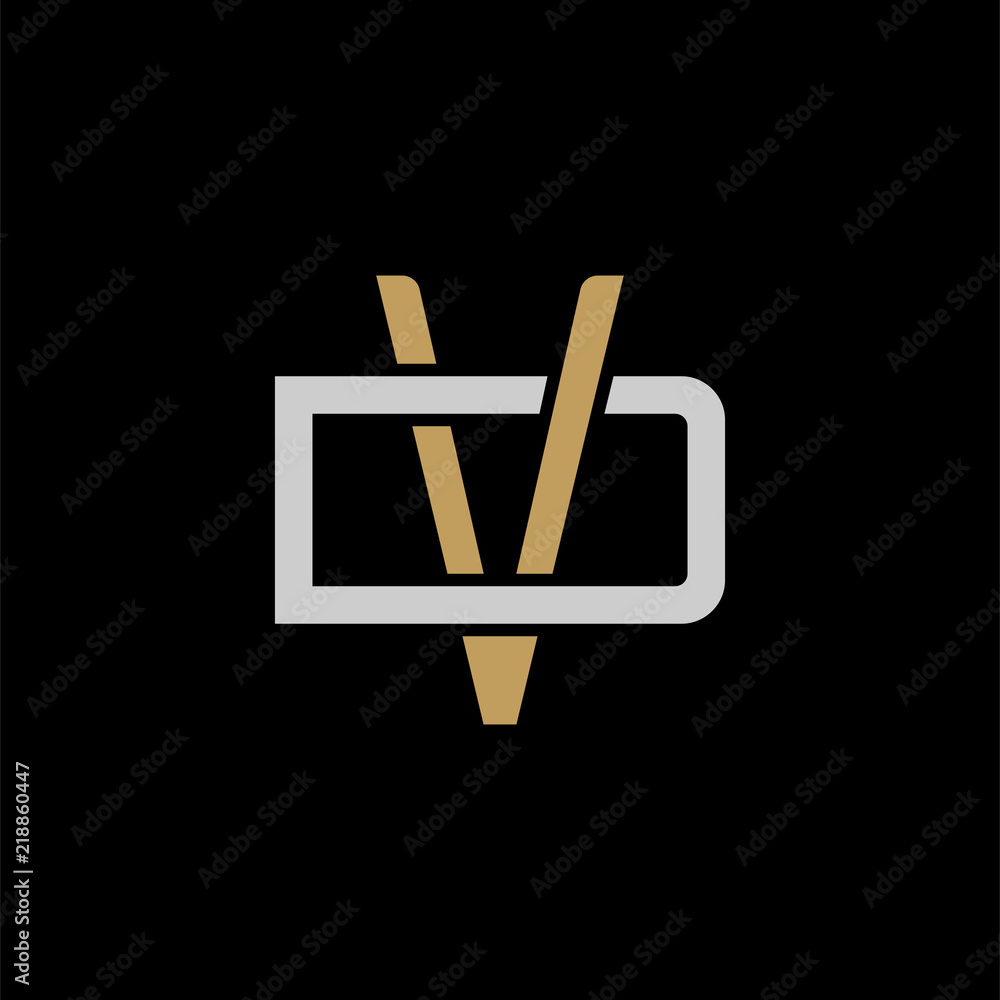 Initial letter D and V, DV, VD, overlapping interlock logo, monogram ...
