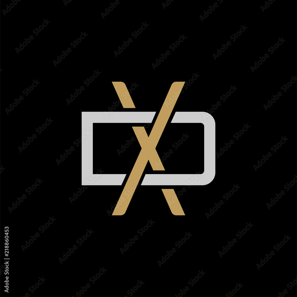 Initial letter D and X, DX, XD, overlapping interlock logo, monogram ...