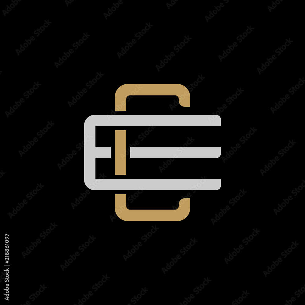 Initial letter E and C, EC, CE, overlapping interlock logo, monogram ...