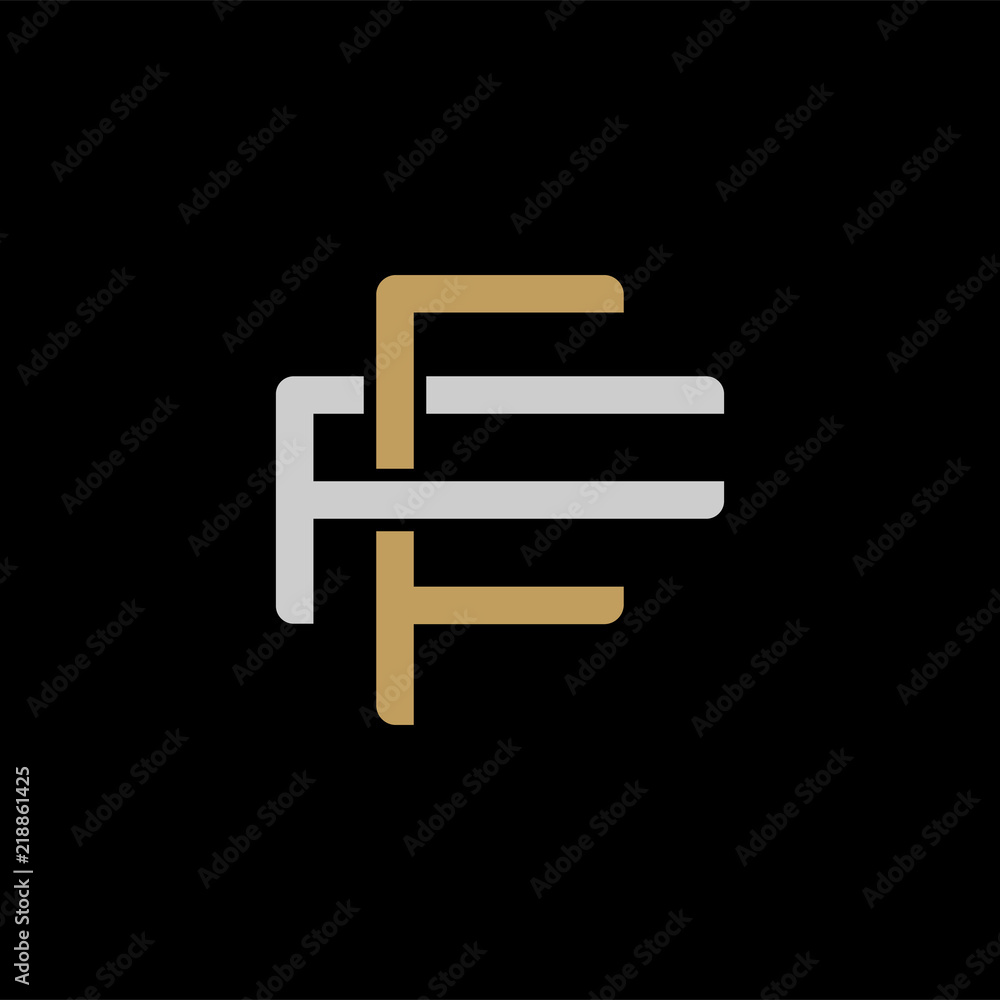 Initial letter F and F, FF, overlapping interlock logo, monogram line ...