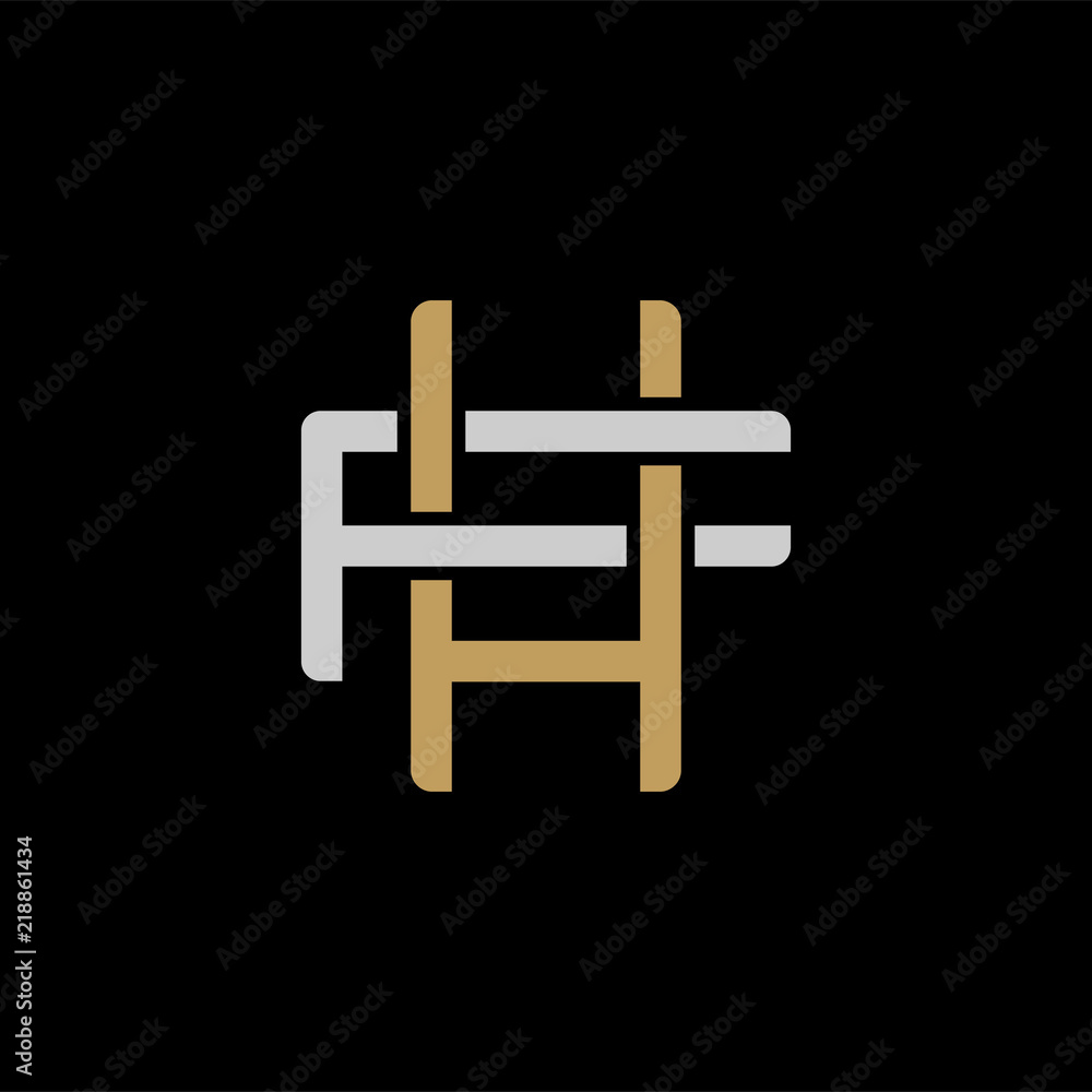 Initial letter F and H, FH, HF, overlapping interlock logo, monogram ...