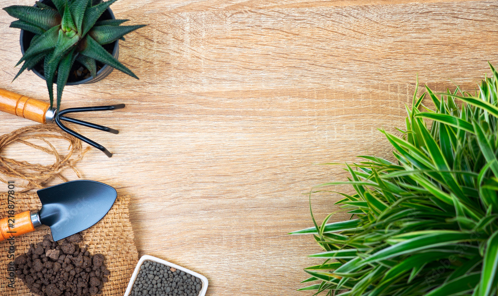 Agriculture and gardening equipment background for template and slide ...