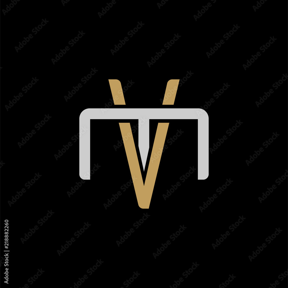 Initial letter M and V, MV, VM, overlapping interlock logo, monogram ...