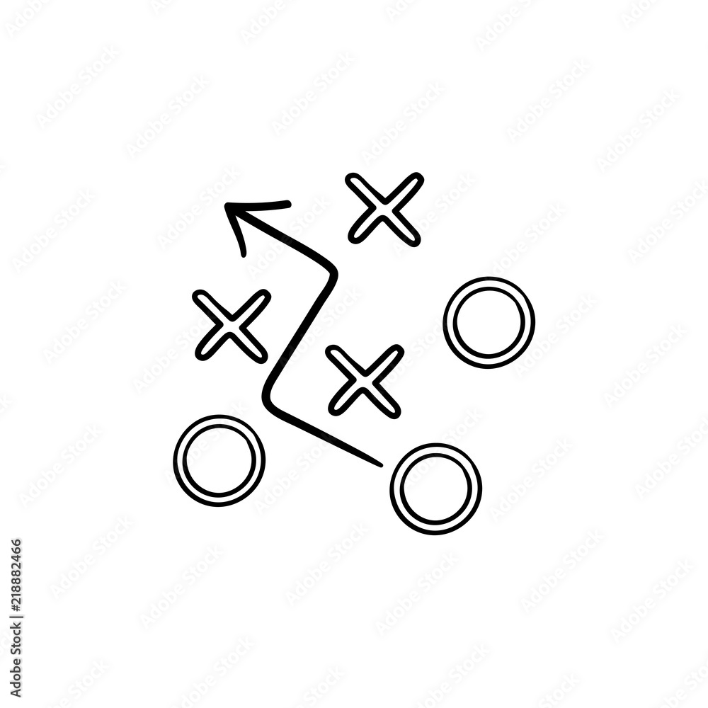 Strategy tactics plan hand drawn outline doodle icon. Strategic ...