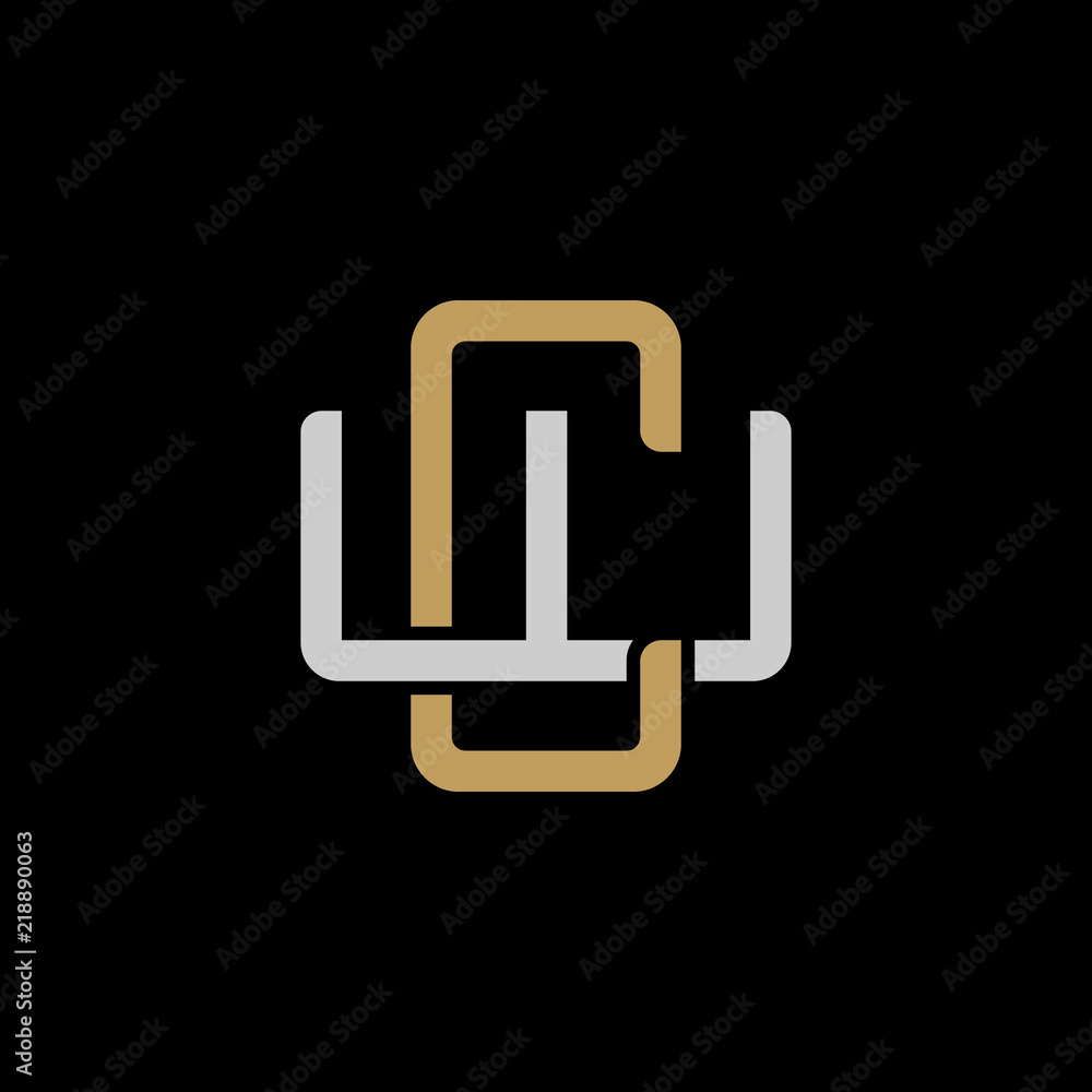 Initial letter W and C, WC, CW, overlapping interlock logo, monogram ...