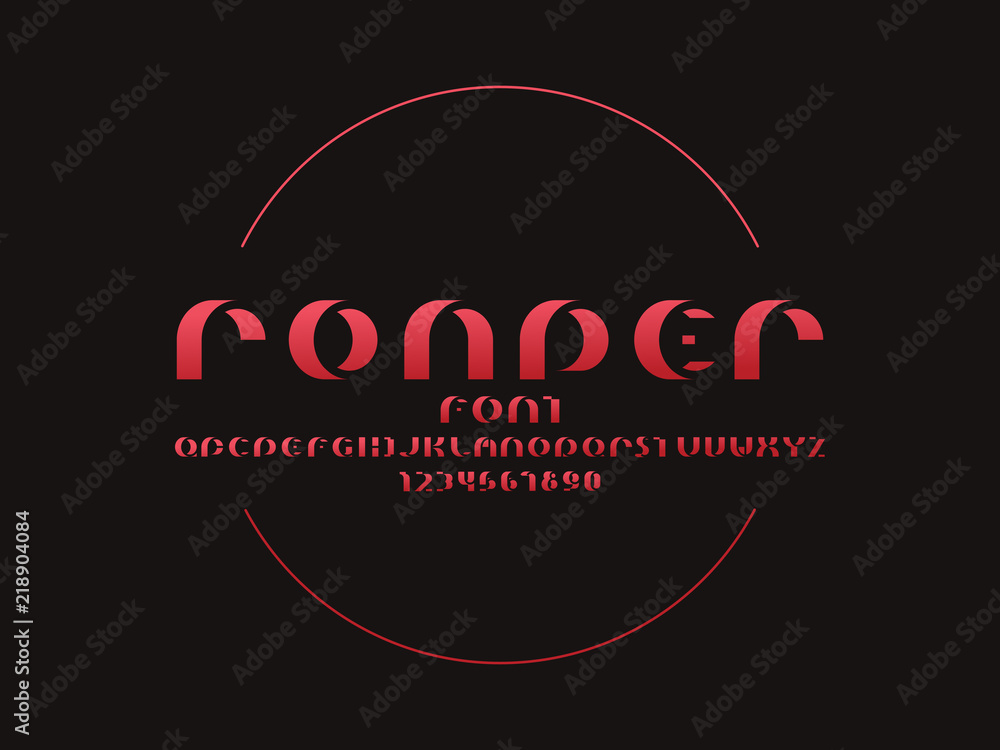 Rounder shadow font. Vector alphabet Stock Vector | Adobe Stock