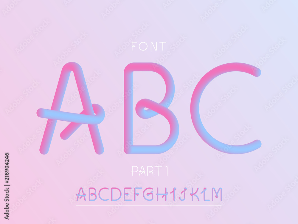 Grade 1 font. Vector alphabet Stock Vector | Adobe Stock