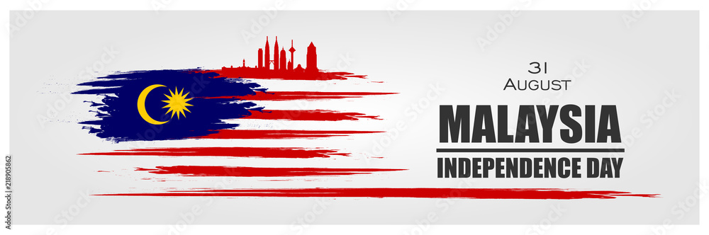 Vecteur Stock Malaysia INDEPENDENCE DAY and Malaysia flag translation ...