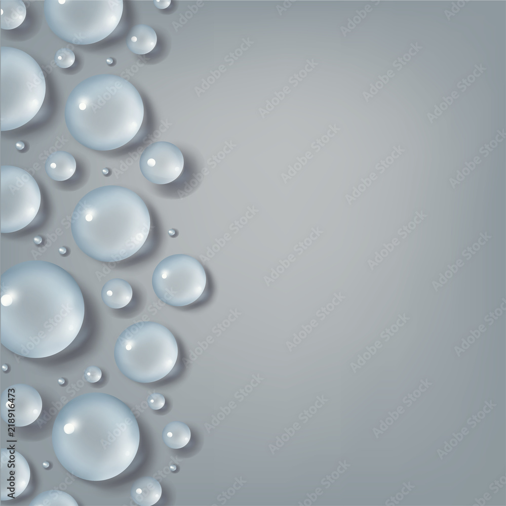 Drops of water border with place for your text. 3d realistic vector ...