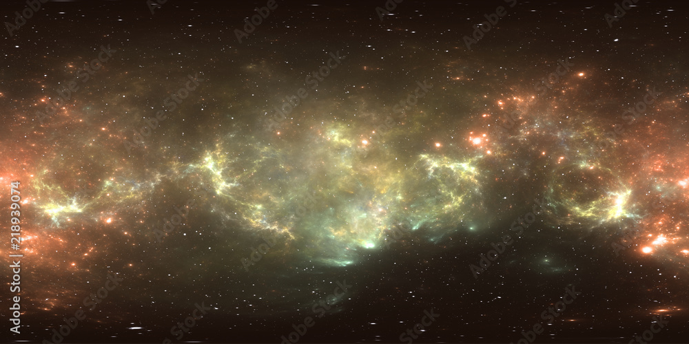 360 degree space nebula panorama, equirectangular projection ...