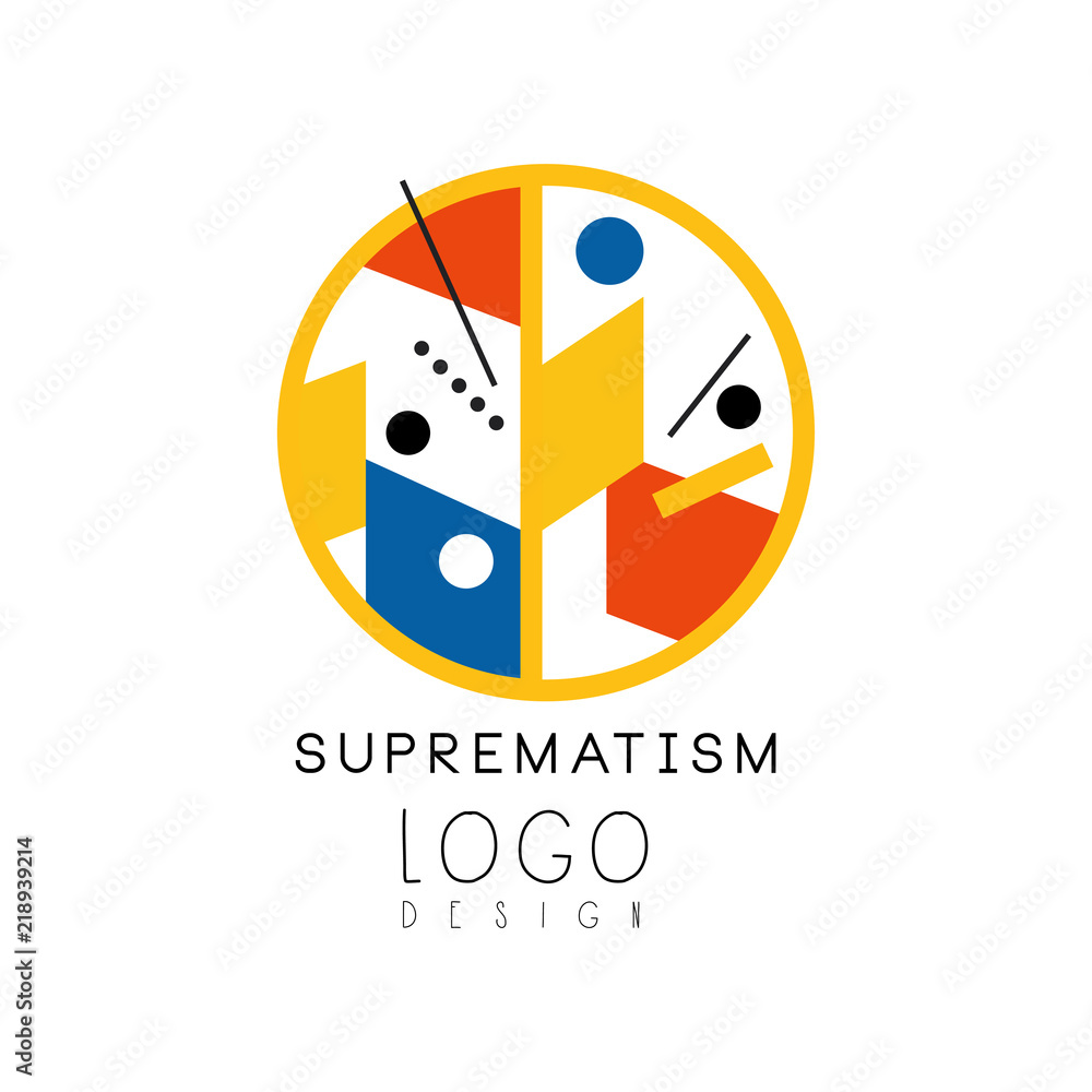 Suprematism logo design, abstract creative template for brand identity ...