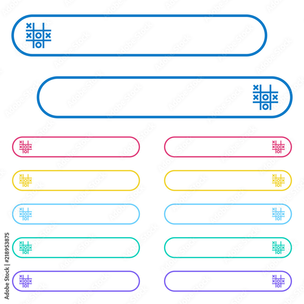 Tic Tac Toe Game Icons In Rounded Color Menu Buttons Stock Vector Adobe Stock