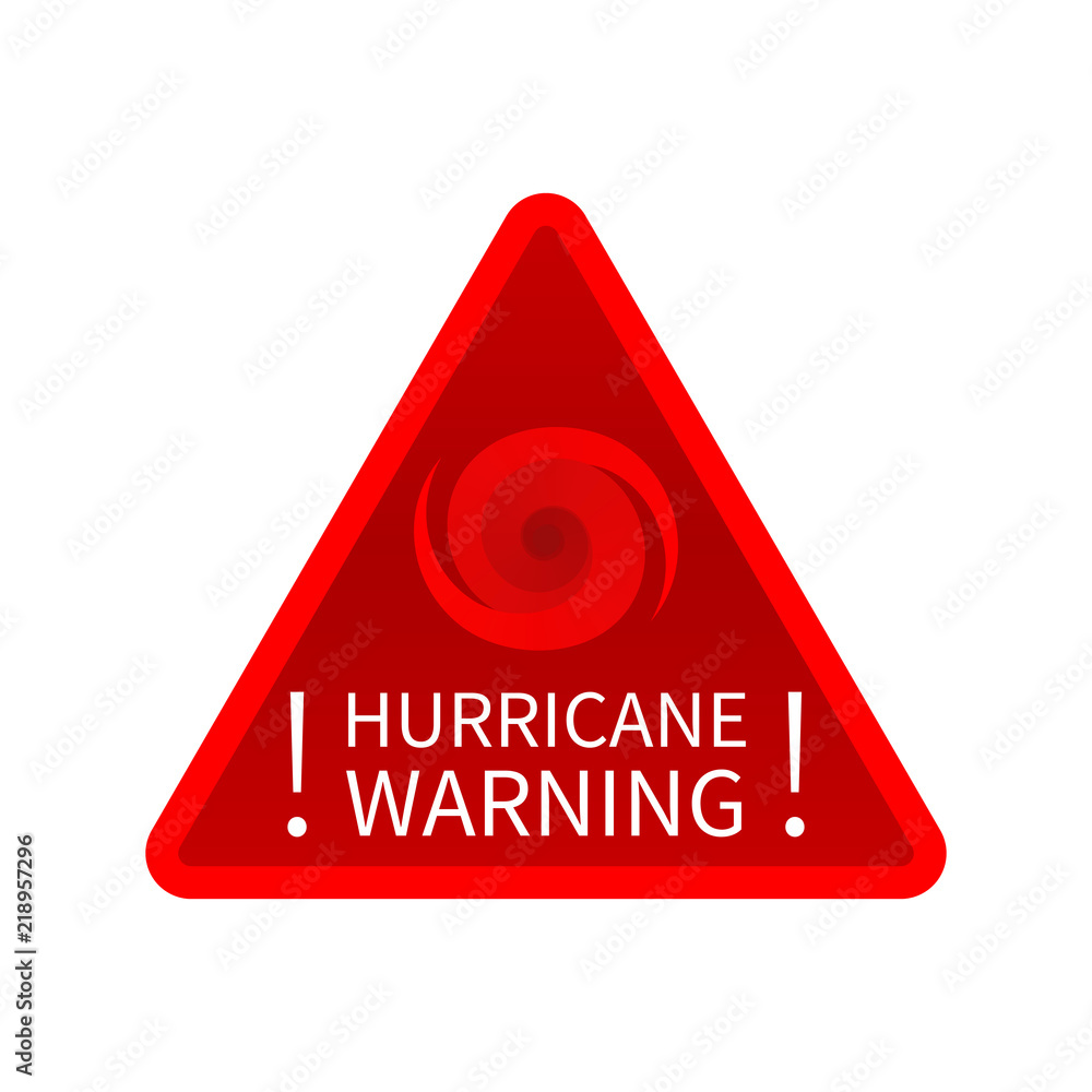 Informing hurricane warning sign Stock Vector | Adobe Stock