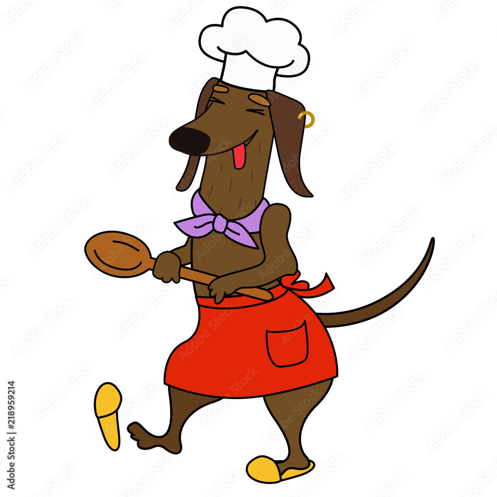 Cartoon dachshund dog chef character Stock Vector | Adobe Stock