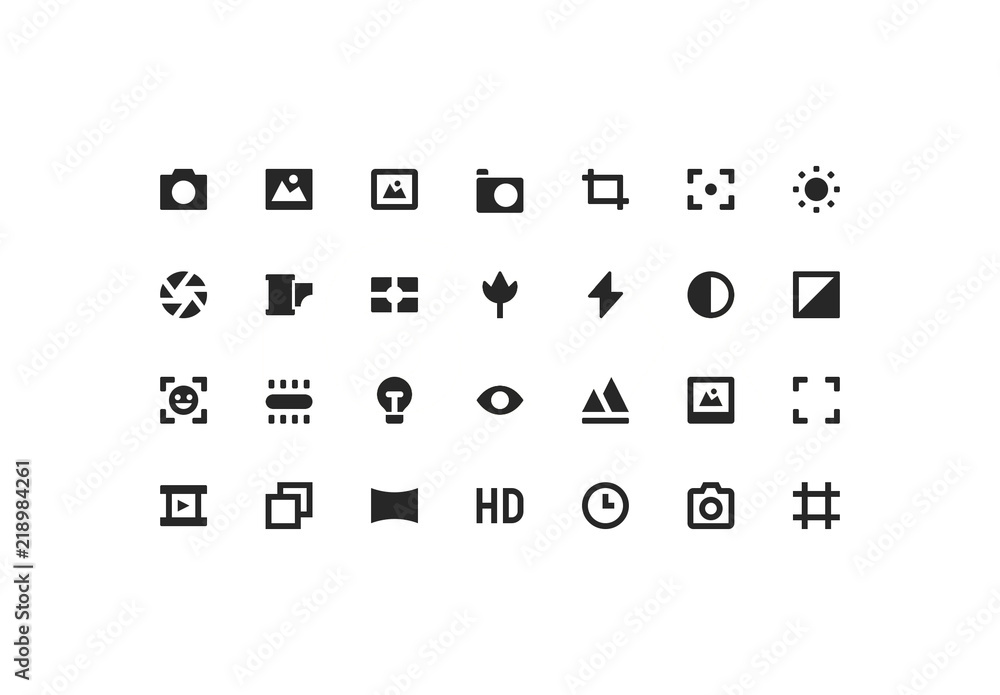Photography Icon Set Stock Template | Adobe Stock