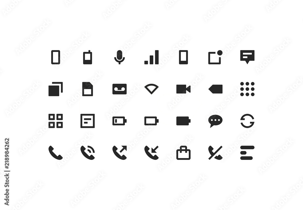Phone & Network Icon Set Stock Template | Adobe Stock