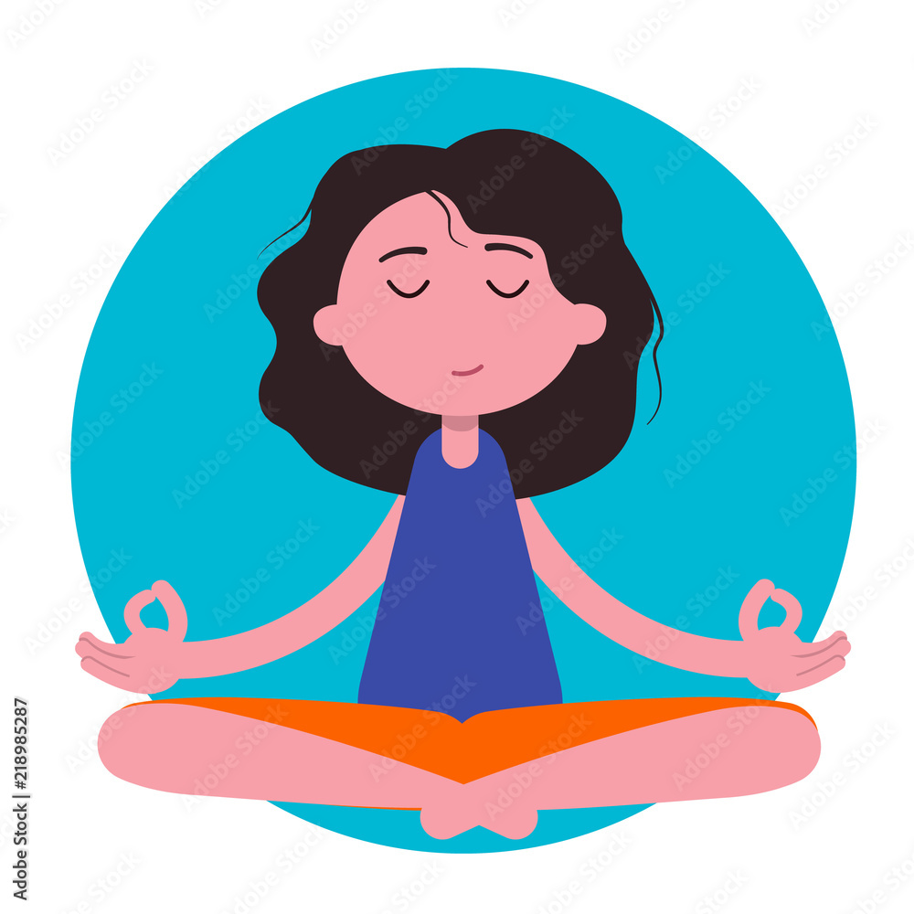 Cartoon Person Meditating