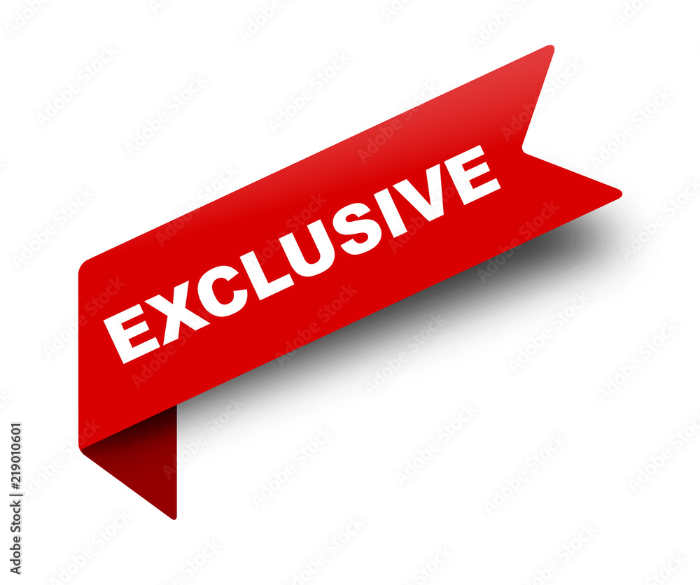 red vector banner ribbon exclusive Stock Vector | Adobe Stock