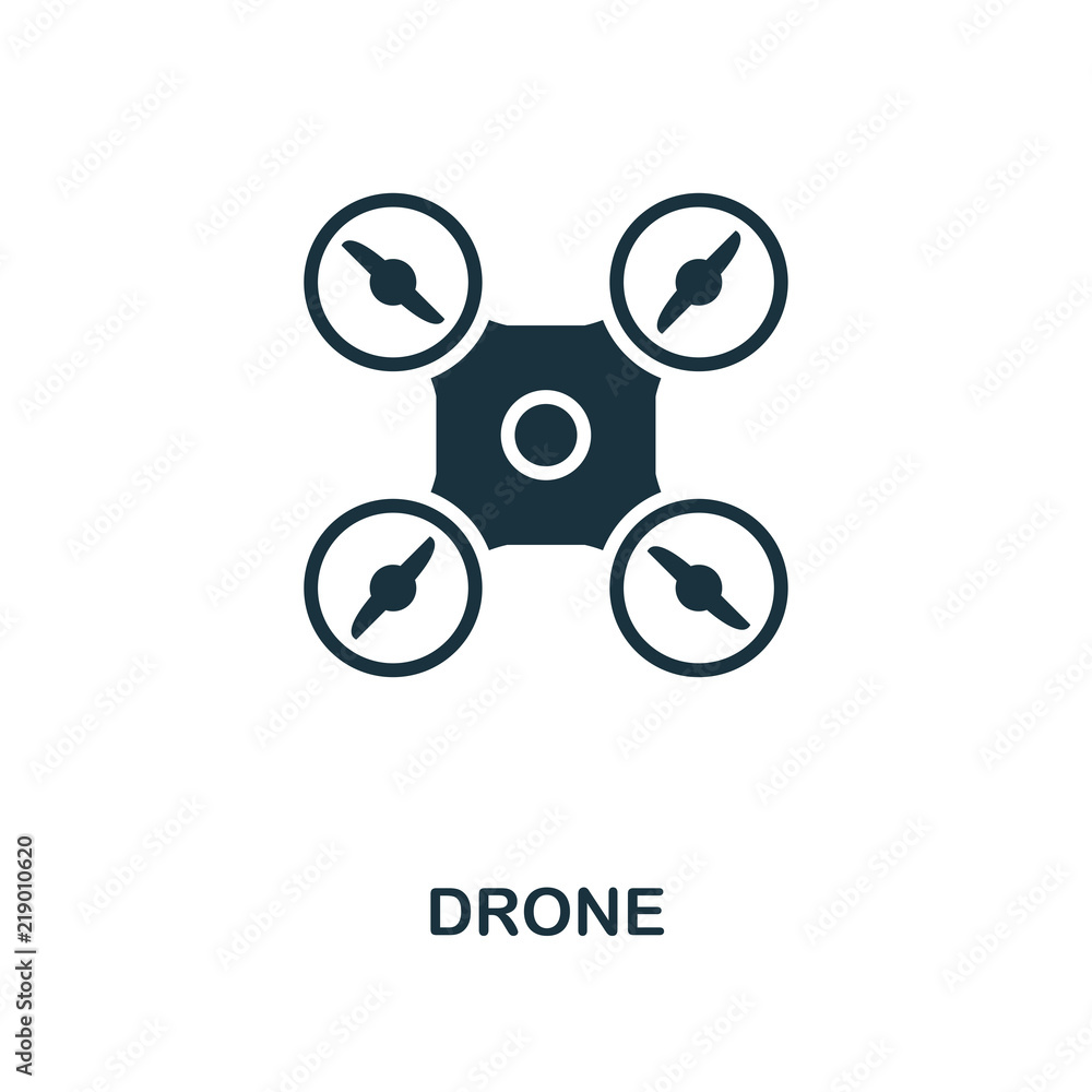 Drone icon. Monochrome style icon design from smart devices icon ...