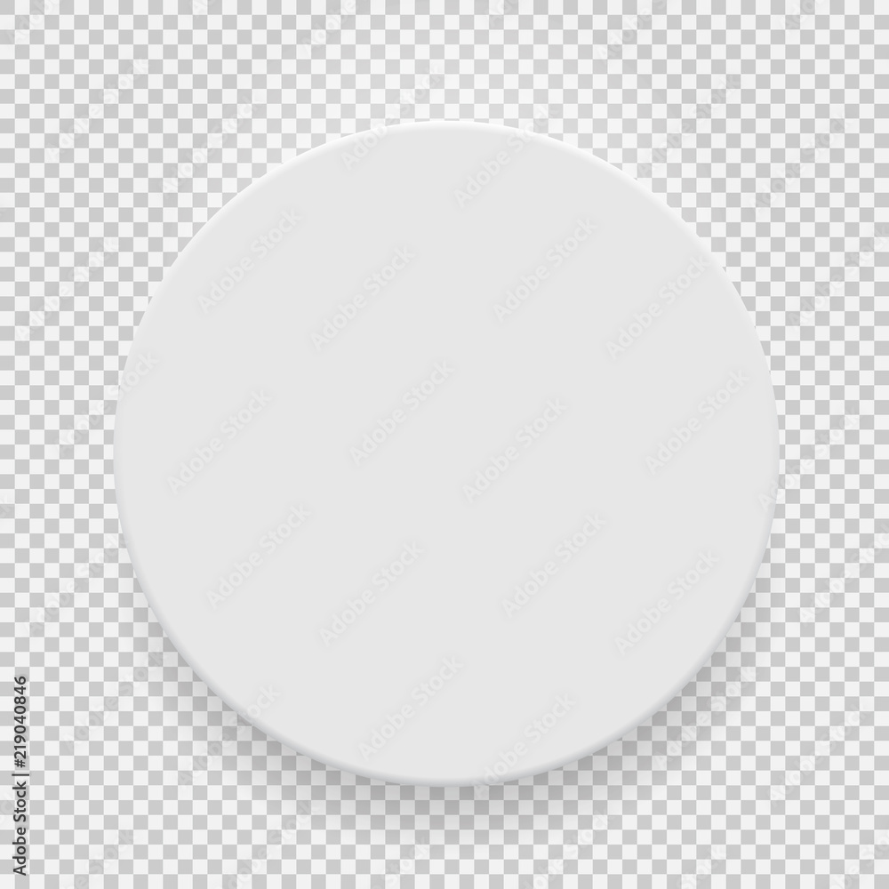 White blank model template top view with shadow isolated on transparent ...