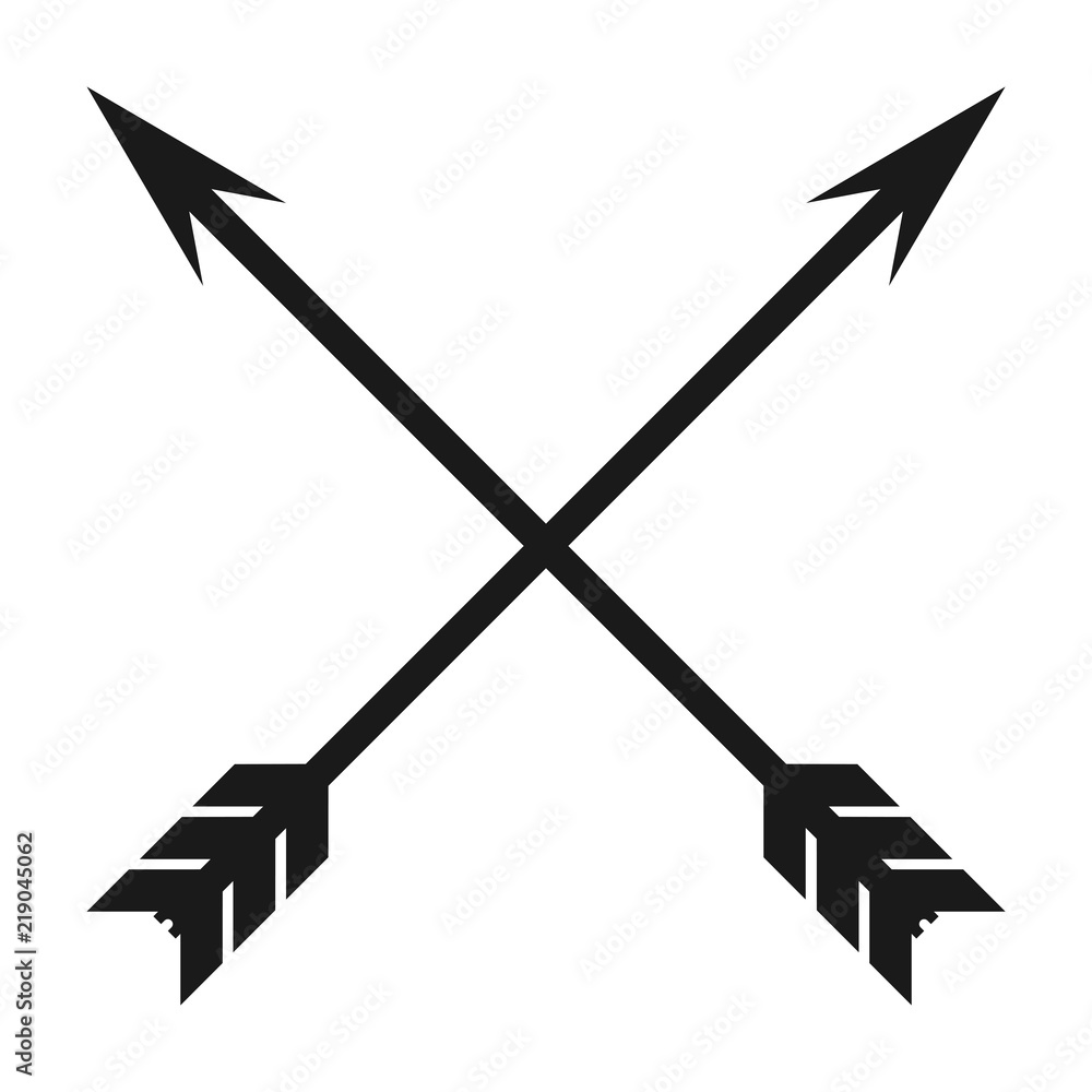 Minimalist, flat, crossed arrows icon. Isolated on white Stock Vector ...